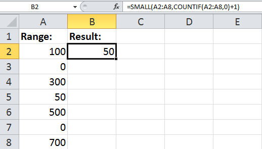 How To Find The Minimum Value In Excel While Ignoring 0 Value 